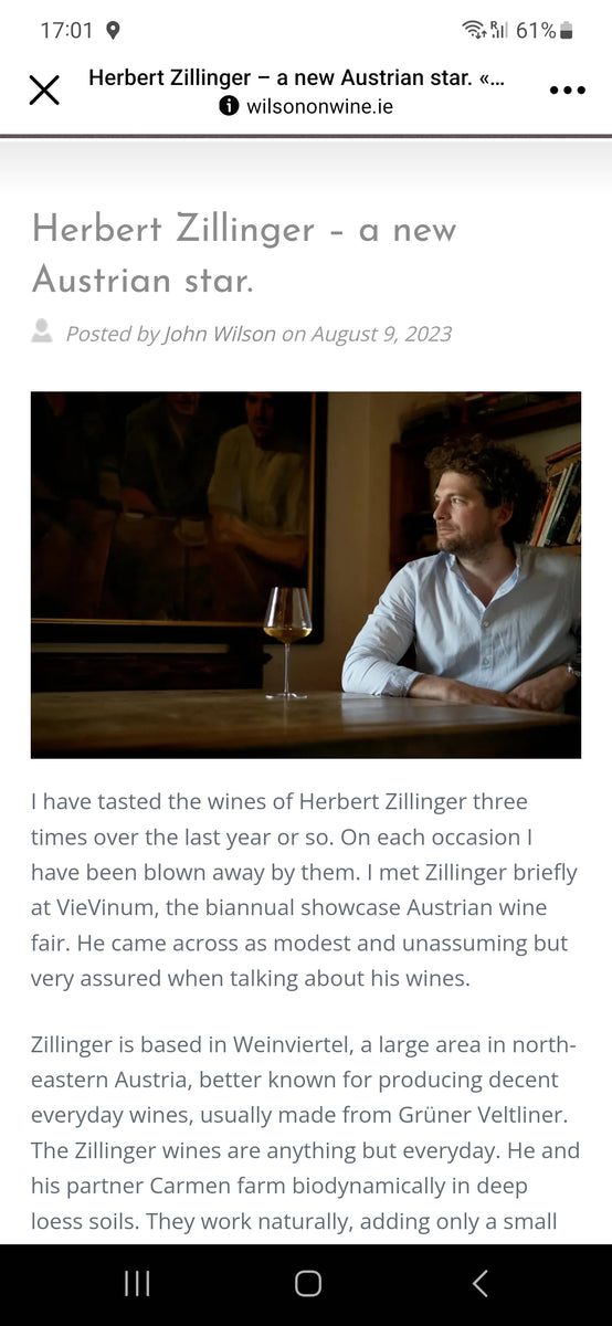 Herbert Zillinger - A new Austrian star – Zillinger Weinshop